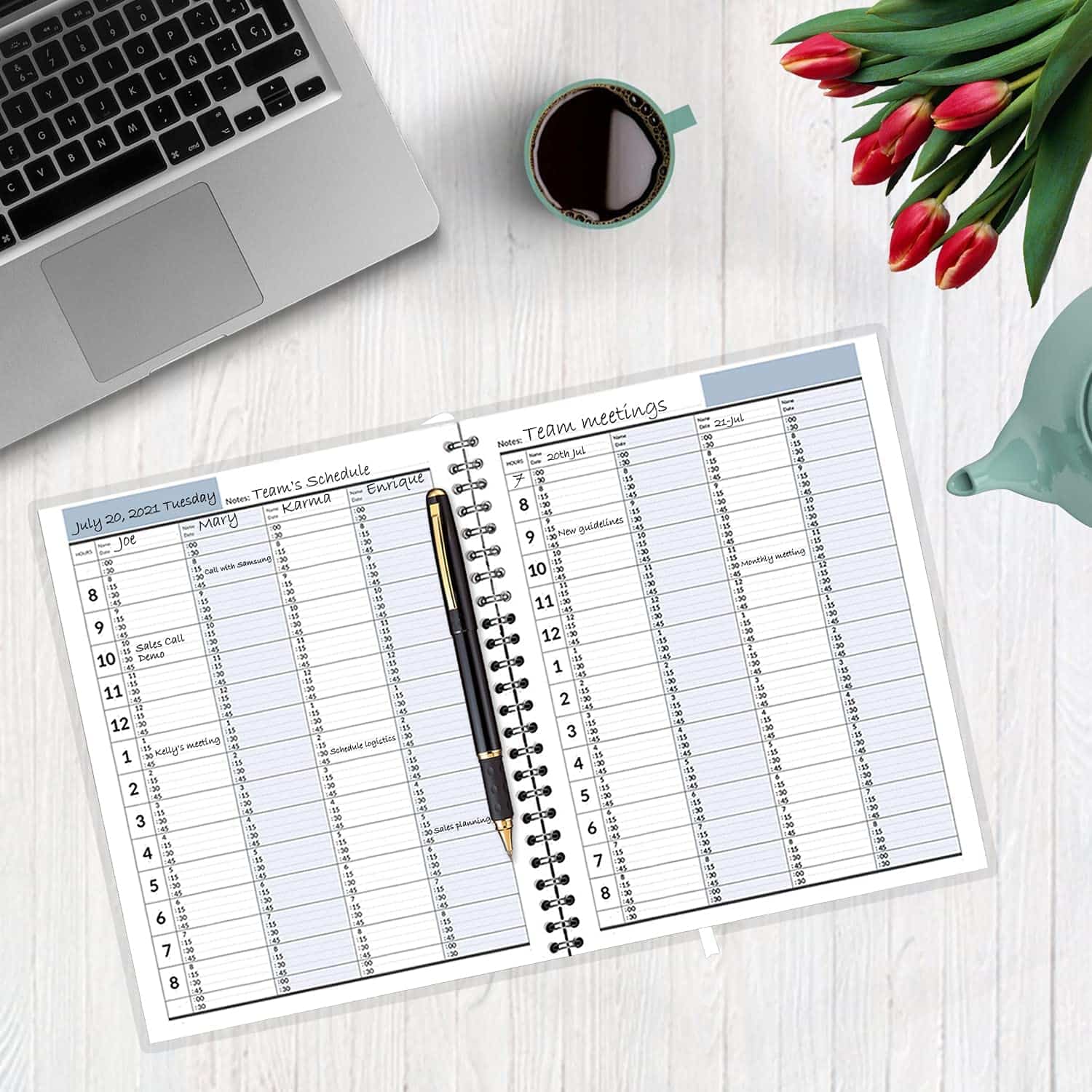 Undated Appointment Book, Schedule Planner, with 15-minute time ...