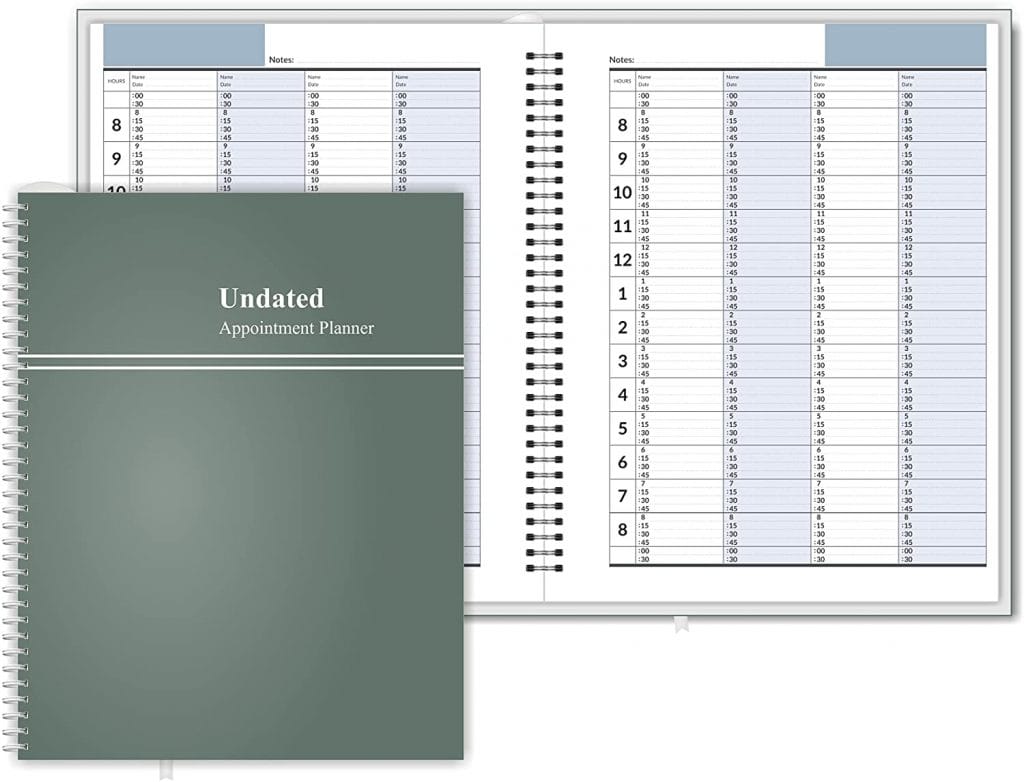 Undated Appointment Book, Schedule Planner, with 15-minute time ...