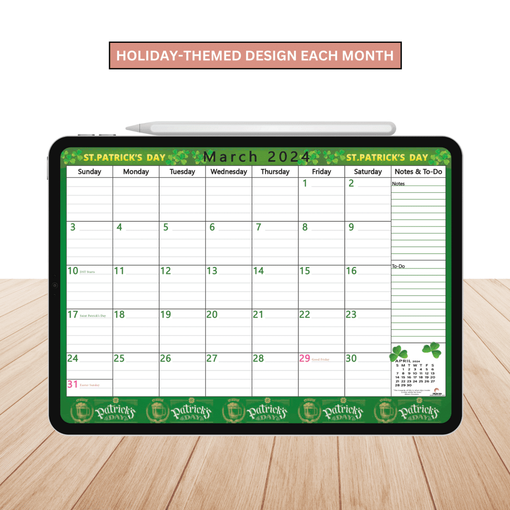 2024 Digital Dated Monthly Planner for GoodNotes, Festive Planner ...