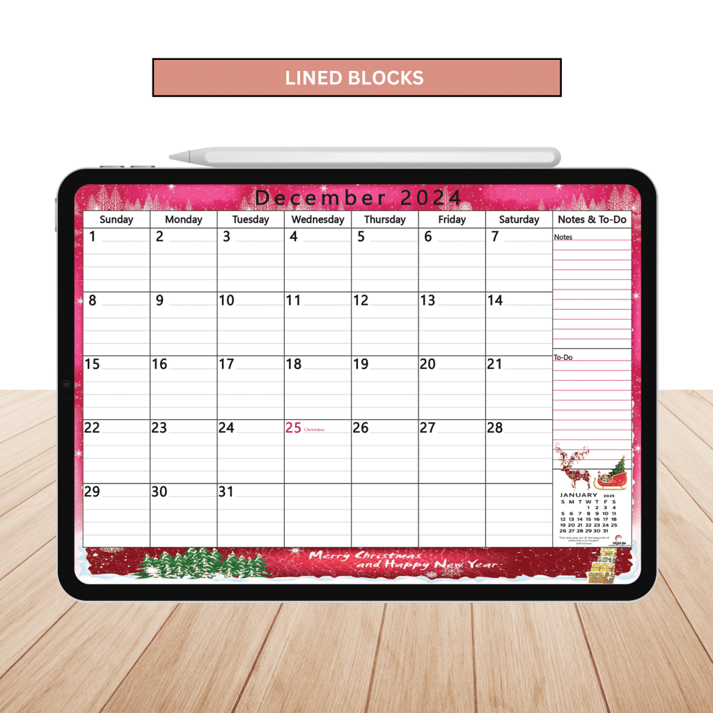 2024 Digital Dated Monthly Planner for GoodNotes, Festive Planner ...